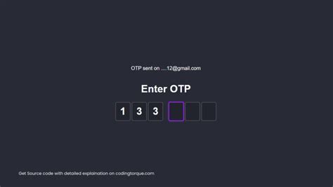 Otp Input Field Using Html And Css Coding Torque