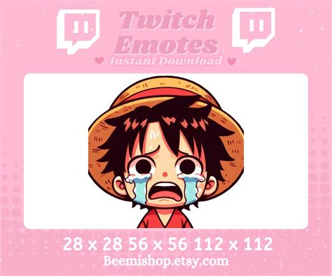 Twitch Emote Discord Emote Chibi One Piece Luffy Emotes Pirate Boy