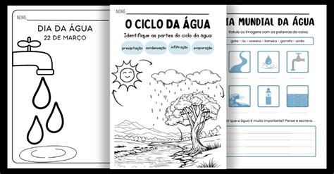 Atividades Dia da Água para imprimir Material Gratuito