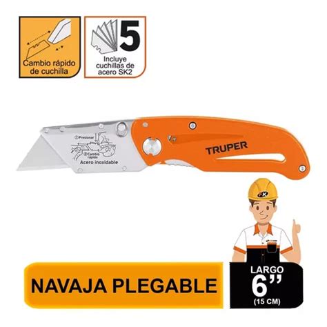 Navaja Plegable Cuerpo Met Lico Truper Env O Gratis