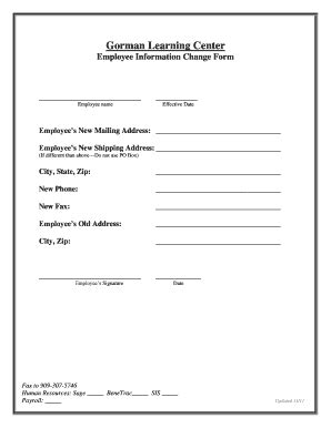Employee Information Change Form Complete With Ease Airslate Signnow