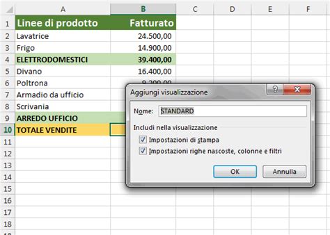 Personalizzare La Visualizzazione Di Un Foglio Di Calcolo Di Office
