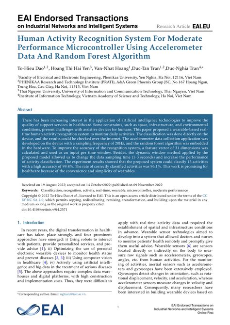 pdf human activity recognition system for moderate performance microcontroller using