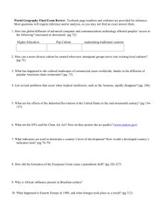 World Geography Final Exam Review