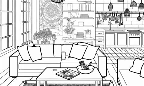 Coloriage Int Rieur Vintage D Une Maison T L Charger Ou Imprimer