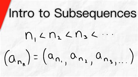 intro to subsequences real analysis youtube