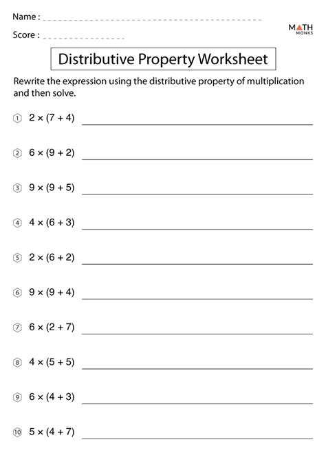 Properties Worksheets