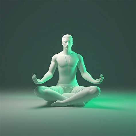 Premium AI Image 3D Illustration Of Meditating Man Generative AI