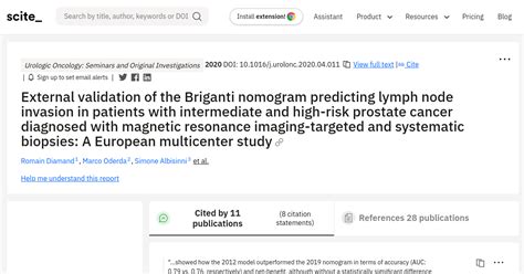 external validation of the briganti nomogram predicting lymph node invasion in patients with
