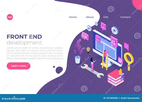 Web Design And Front End Development Isometric Concept Stock Vector
