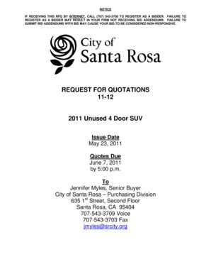 Fillable Online Ci Santa Rosa Ca Request For Quotations B B