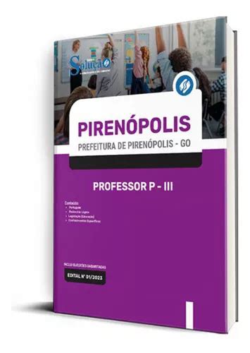 Apostila Prefeitura De Pirenópolis Go 2023 Professor P iii De