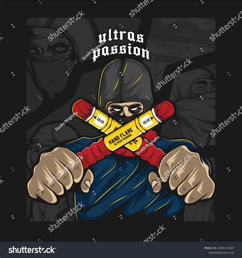 Football Hooligan Soccer Supporter Ultras Hand Stock Vector Royalty