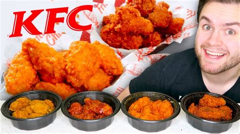 Trying KFC Kentucky Fried WINGS All 4 Flavors FAST FOOD Review