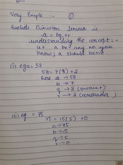 euclid lemma division states that for any two positive integers a and b there exist unique