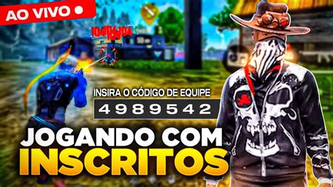 FREE FIRE AO VIVO JOGANDO INSCRITOS CS RANK RANK BR YouTube