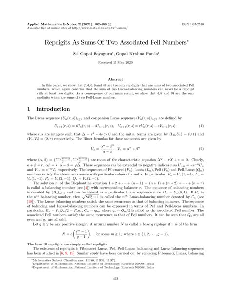 pdf repdigits as sums of two associated pell numbers
