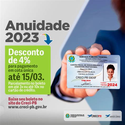 Anuidade 2023 ainda pode ser paga 4 de desconto em cota única