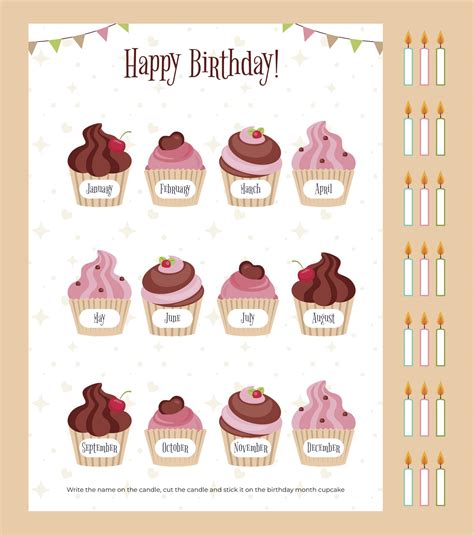 Birthday Cupcake Template Bulletin Board