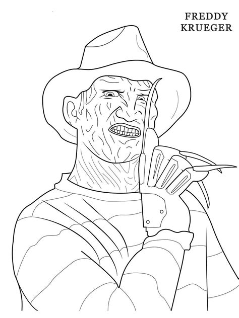 Freddy Krueger Coloring Pages Printable Sketch Coloring Page