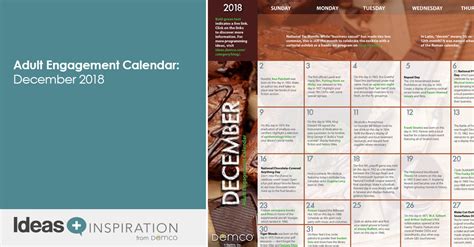 adult programming activity calendar december 2018