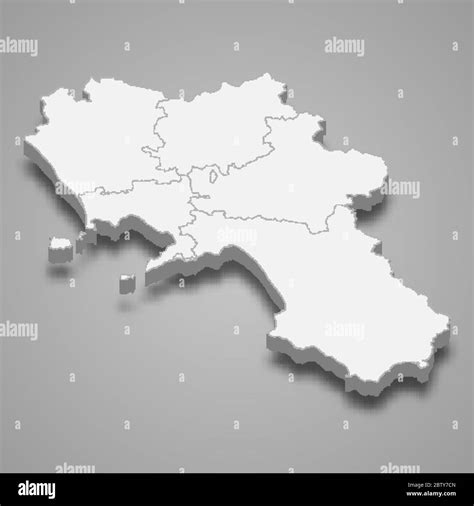 Cartina Vettoriale Campania Italia Mappa Fisica
