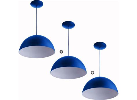 Kit 3 Lustres Pendente Meia Lua 40Cm Alumínio o Melhor Preço é no Zoom
