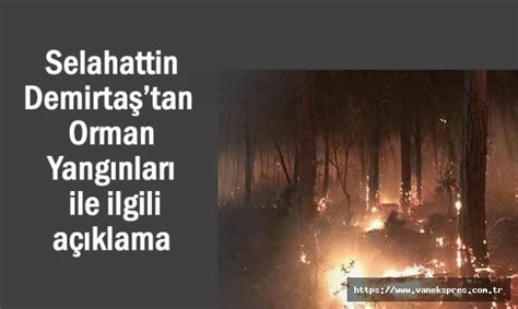 Selahattin Demirtaştan Orman Yangınlarıyla ilgili paylaşım Van