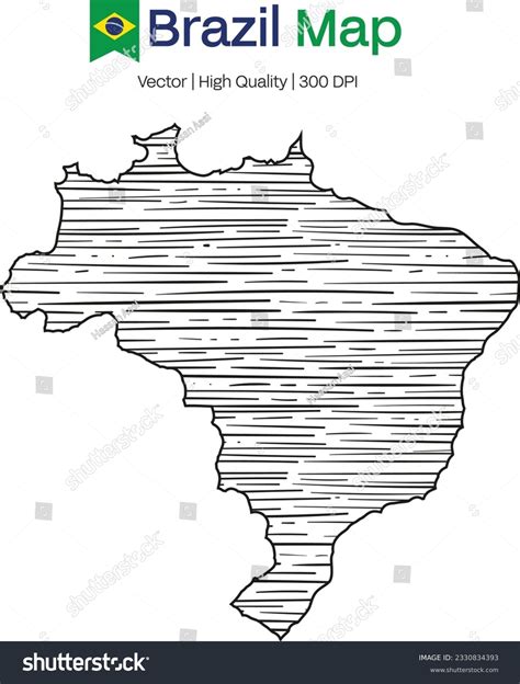 Hand Drawn Outline Map Brazil Vector Stock Vector Royalty Free