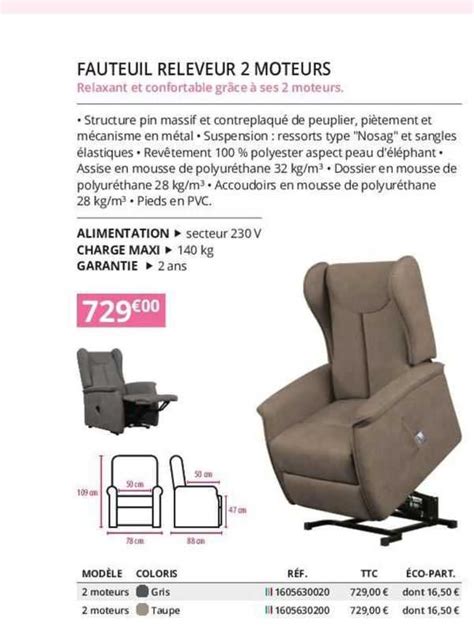 Promo Fauteuil Releveur 2 Moteurs chez Distri Club Médical iCatalogue fr