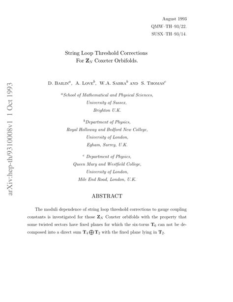 pdf string loop threshold corrections for zn coxeter orbifolds