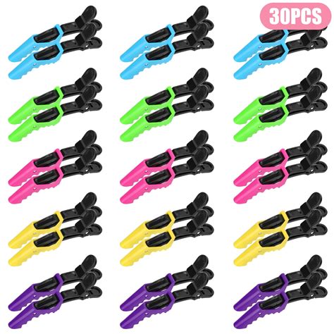 TSV 30pcs Alligator Styling Sectioning Clips Double Hinged Non Slip
