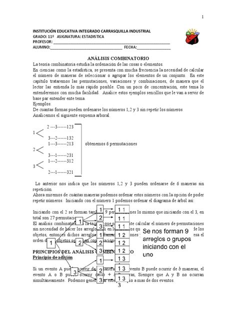análisis combinatorio pdf combinatoria permutación