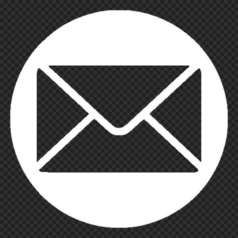 HD Letter Email Round White Icon PNG