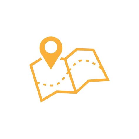 Eps10 Vector Illustration Of Orange Map Icon Isolated On White