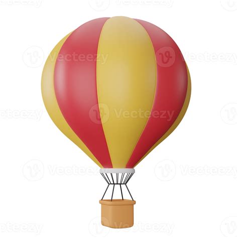 D Rendering Colourful Hot Air Balloon Png