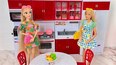 Barbie Morning Routine BARBIE KITCHEN UNBOXING YouTube