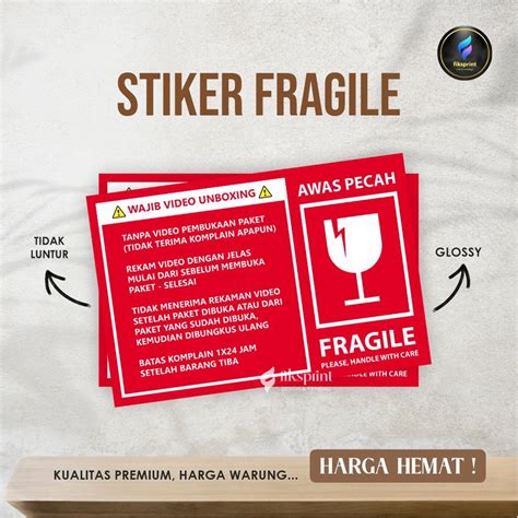 Jual Stiker Fragile Murah Sticker Unboxing Pengiriman Stiker Fragile