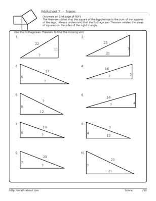 The Converse Of The Pythagorean Theorem Worksheet Worksheets For