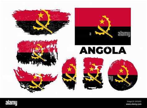 Una ilustración de la bandera de Angola página símbolo Vector