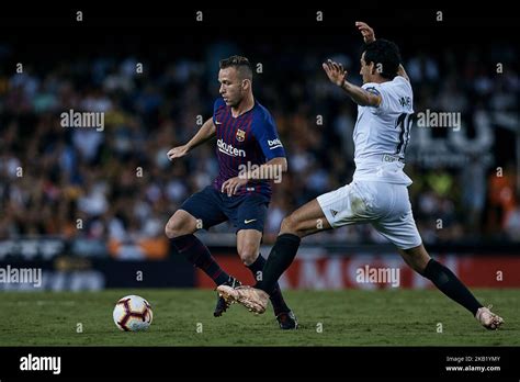 Arthur Henrique Ramos De Oliveira Melo L Of FC Barcelona Competes For