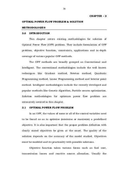 pdf chapter 3 optimal power flow problem and solution methodologies manivannan thamilselvan