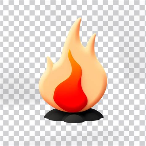 Psd 3d uma ilustração de fogo png download PSD Premium