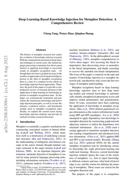 pdf deep learning based knowledge injection for metaphor detection a comprehensive review