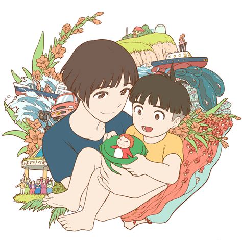 Lisa Ponyo Sousuke Fujimoto And Granmamare Gake No Ue No Ponyo