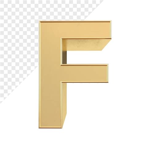 Premium PSD Gold 3d Letter F