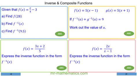 inverse and composite functions mr