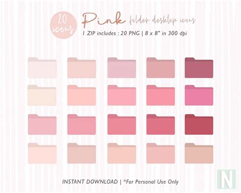 Pink Desktop Icons Set Of Folder And File Icons Desktop Icons Cute