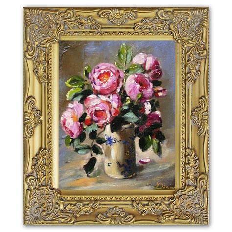 Obraz olejny ręcznie malowany 30x35cm Różowe piwonie