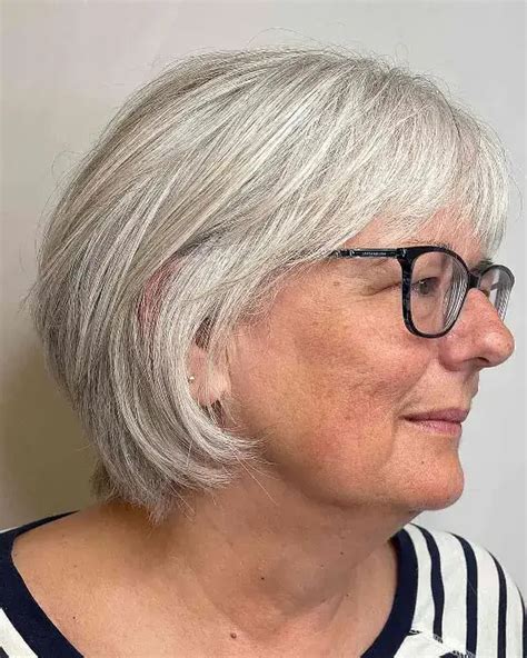 Best Glasses For Older Women With Short Gray Hairstyles Fashionterest